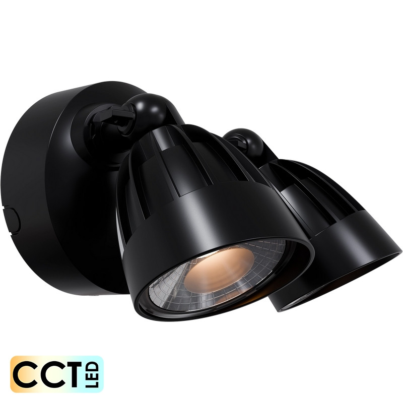 Calibo Nighthawk 2 X 15w CCT LED Black Exterior Spotlight - Galaxy ...