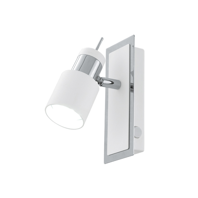 Eglo Davida 1lt GU10 LED Spotlight White & Chrome - Galaxy Lighting & Fans