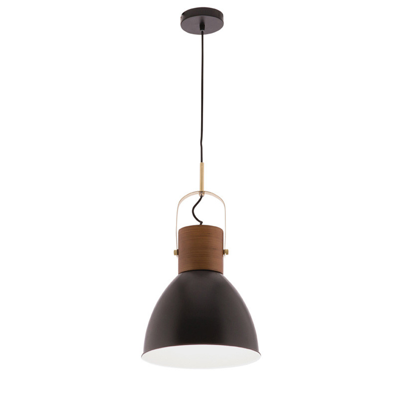 Mercator Calico Black & Dark Plywood Hanging Pendant - Galaxy Lighting ...
