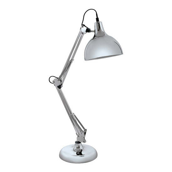 Eglo Borgillio Study Desk Lamp Polished Chrome - Galaxy Lighting & Fans