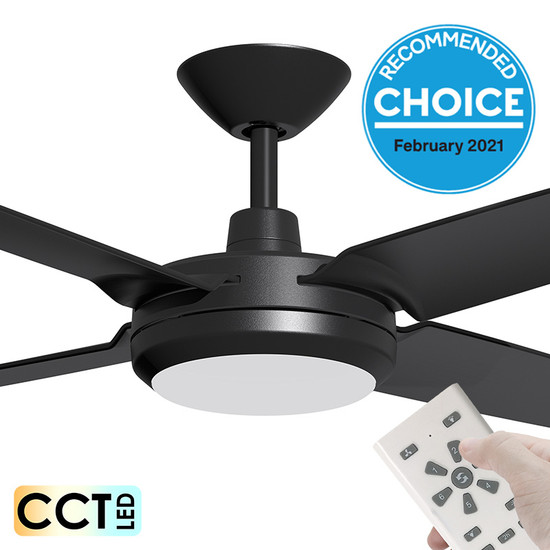 Airborne Enviro DC Motor 132cm Black LED Light & Remote Ceiling Fan ...
