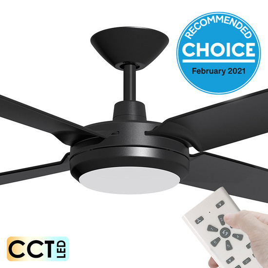 Airborne Enviro DC Motor 152cm Black LED Light & Remote Ceiling Fan ...