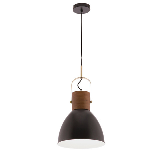 Mercator Calico Black & Dark Plywood Hanging Pendant - Galaxy Lighting ...