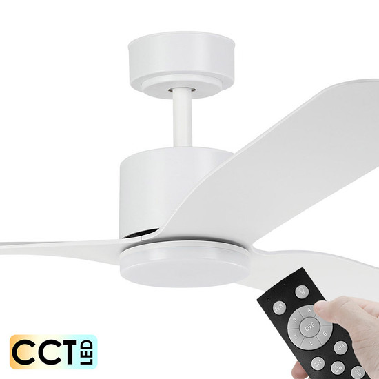 Eglo Iluka DC Motor 132cm White LED Light & Remote Ceiling Fan - Galaxy Lighting & Fans