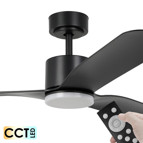 Eglo Iluka DC Motor 152cm Black LED Light & Remote Ceiling Fan - Galaxy Lighting & Fans