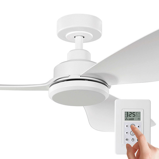 Eglo Torquay DC Motor 122cm White & Wall Control Bundle Ceiling Fan ...
