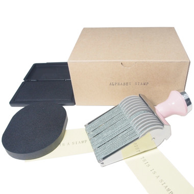 Alphabet Rolling Stamp Package Set Including Ink Pad and Cleaner(Black ...