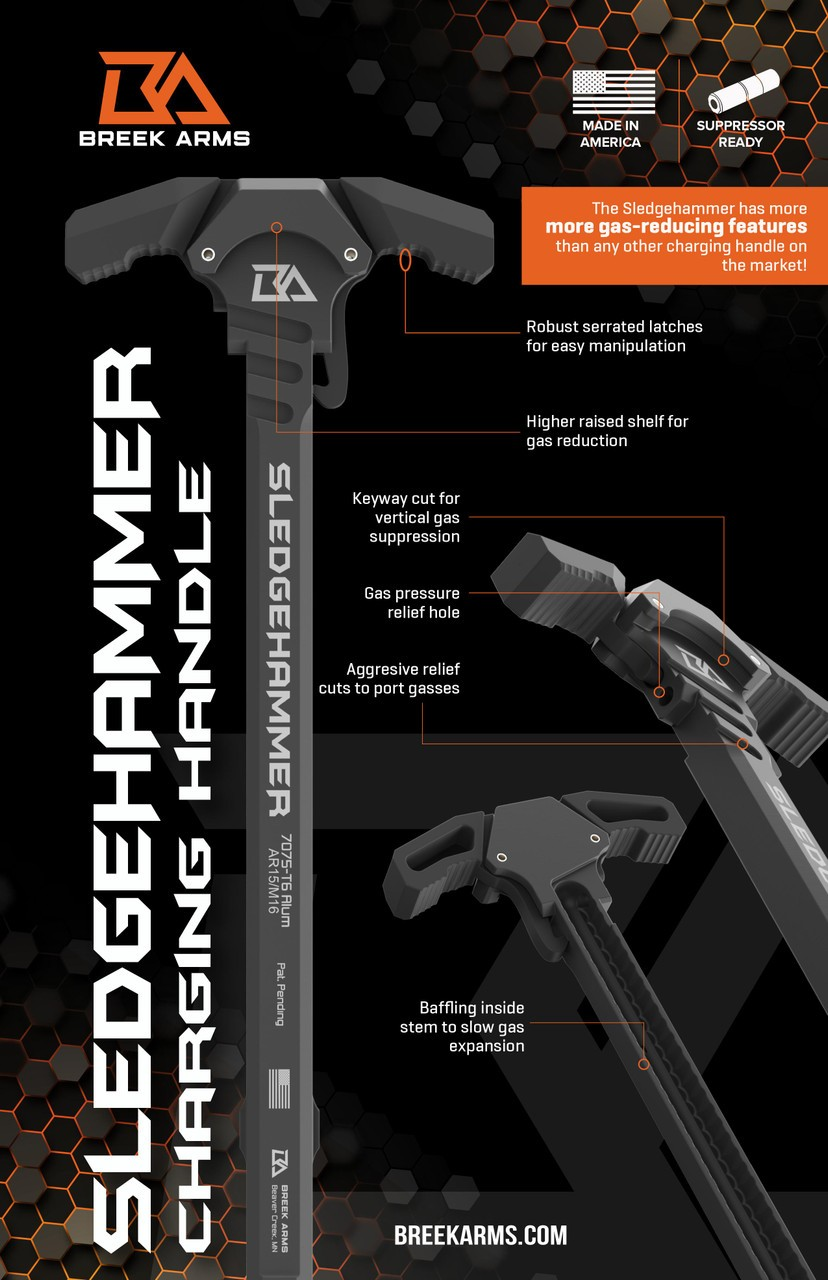 SLEDGEHAMMER AR-10 / LR308 Gas Blocking Charging Handle