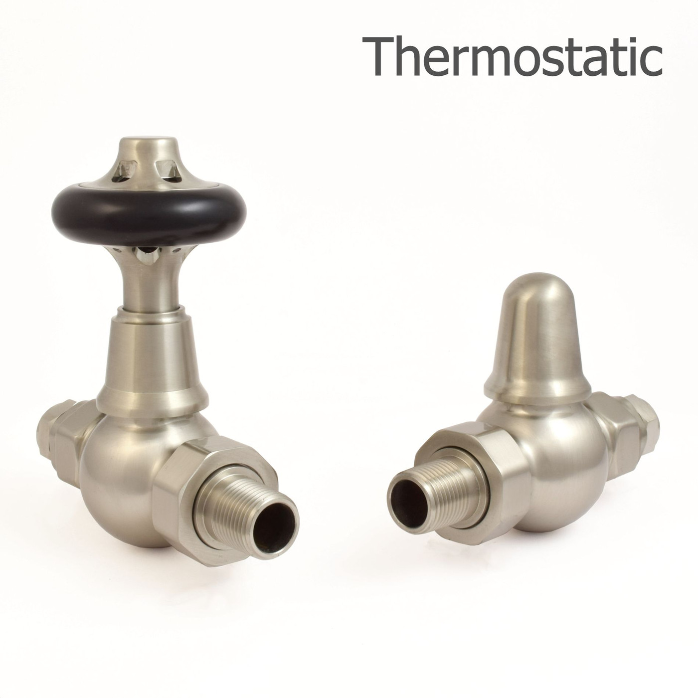 Alfriston Traditional TRV Straight Satin Nickel Thermostatic Radiator ...