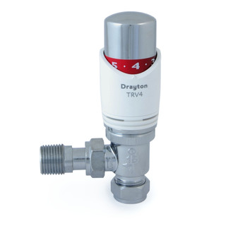 Drayton TRV4 Radiator valves, TRV heads in chrome and white