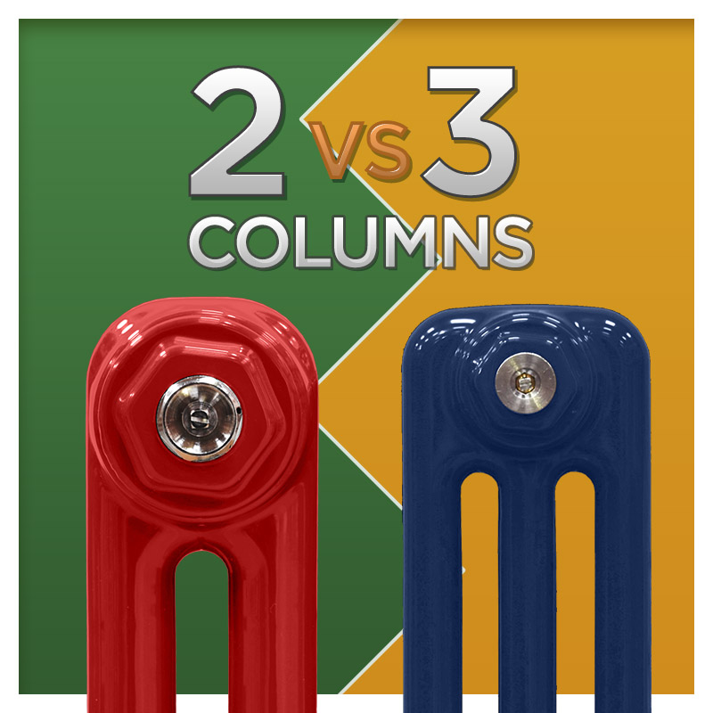What is the difference between 2 and 3 column radiators?