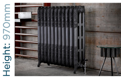 Arroll Rococo 3 Column Cast Iron Radiator H960mm x W804mm