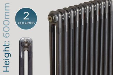 Classic Raw 2 Column Horizontal Radiator H600mm X W1220mm