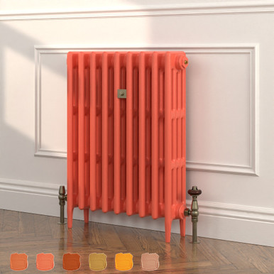 Richmond Orange 4 Column Victorian Cast Iron Radiator H760mm x W523mm