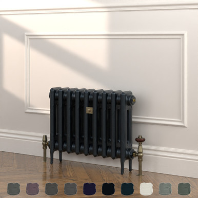 Rook Black 2 Column Victorian Cast Iron Radiator H460mm x W1065mm