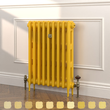Rook Yellow 2 Column Victorian Cast Iron Radiator H760mm x W1643mm
