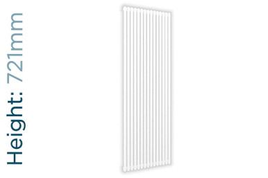 DQ Vulcano Vertical Single Radiator H721mm X W200mm White