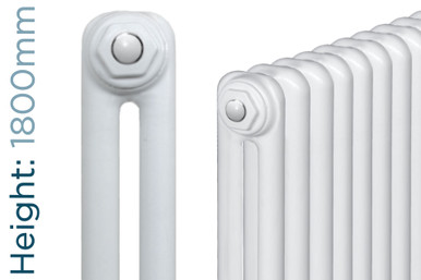 MHS Multisec 2 Column Vertical Radiator H1800mm x W346mm White
