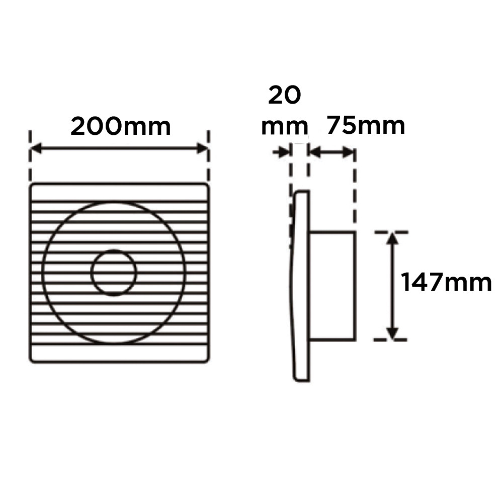 TDX Bathroom Extractor Fan with Humidity Sensor & Timer - White - Trade ...