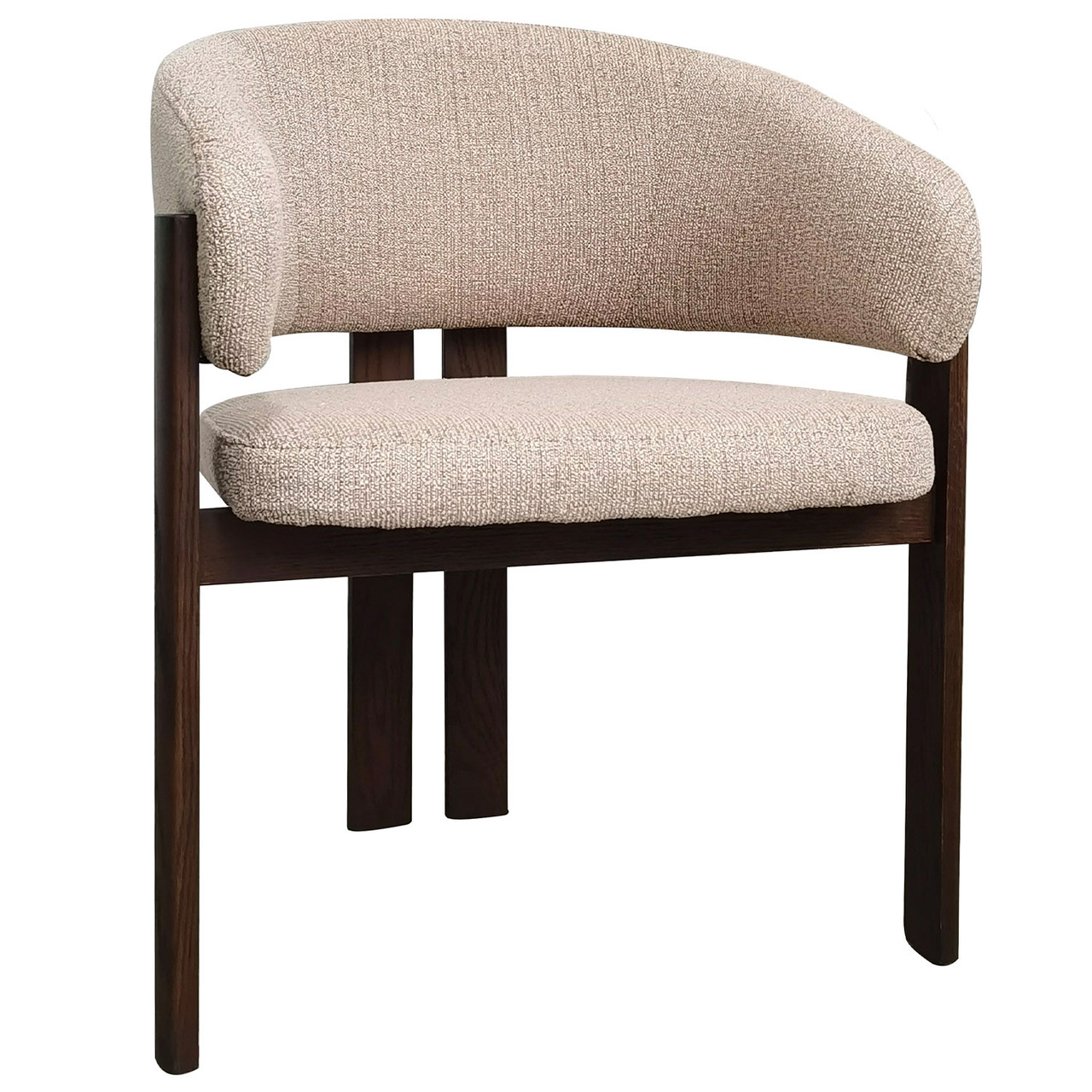 Zen Genoa Dining Chair Salt and Pepper - Dark Oak Legs - Trade Depot