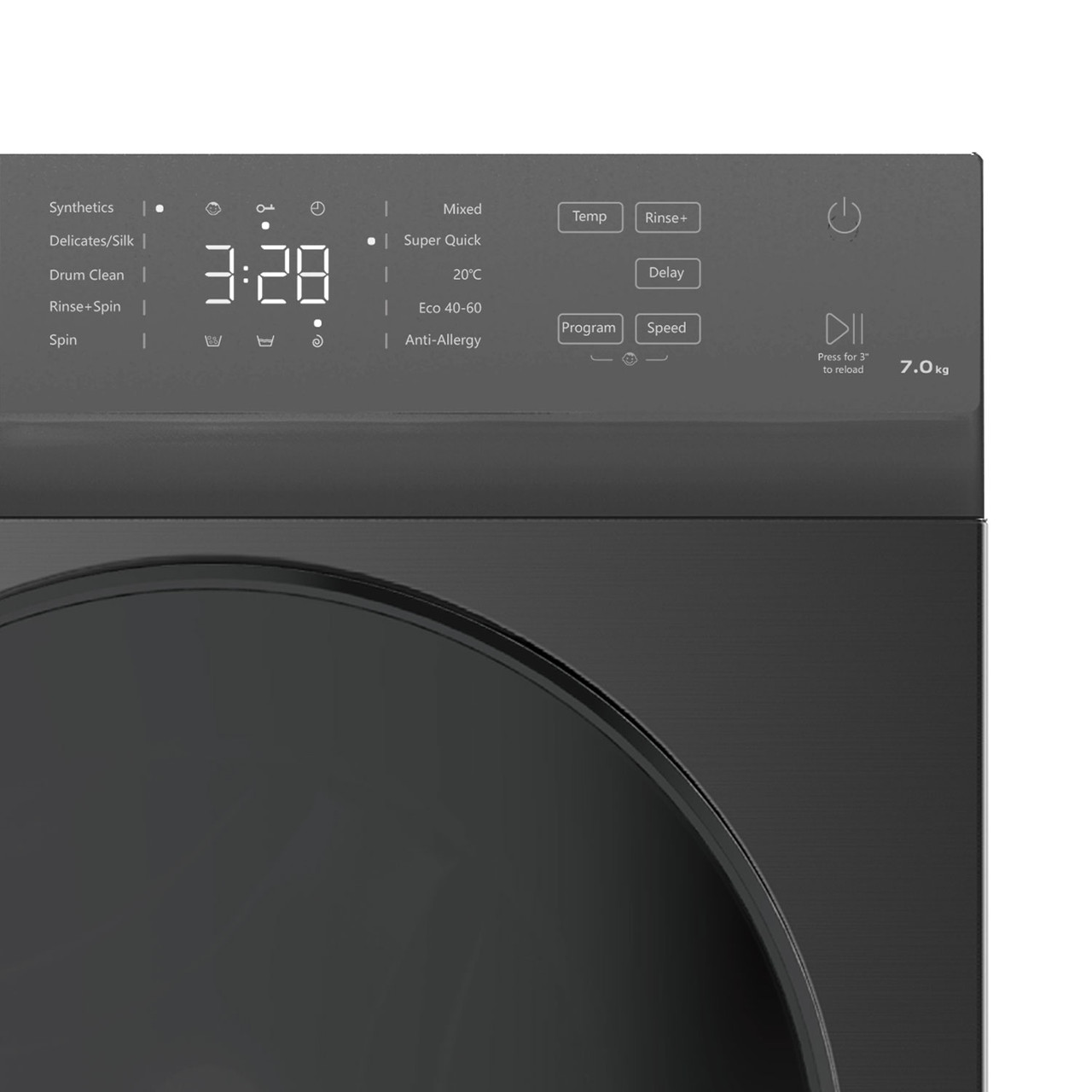 Washing Machine Front Load Grey - 7kg - Trade Depot