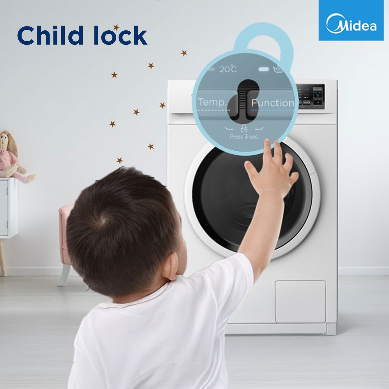 Nebula Steam Washing Machine Front Load - 8kg - Trade Depot