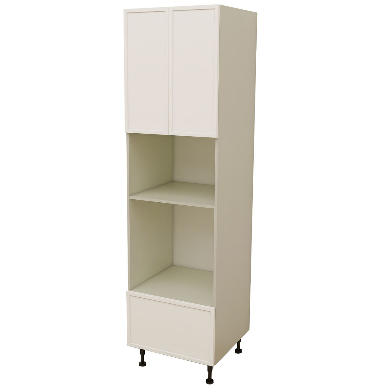 Kitchen Oven and Microwave Tower 600 + 450mm - Shaker White Lacquer ...