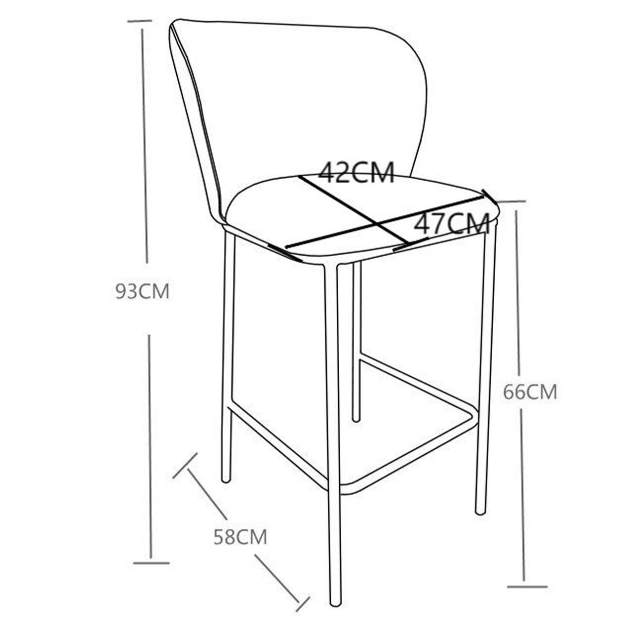 Amara Bar Stool - Set of 2 - Beige - Trade Depot