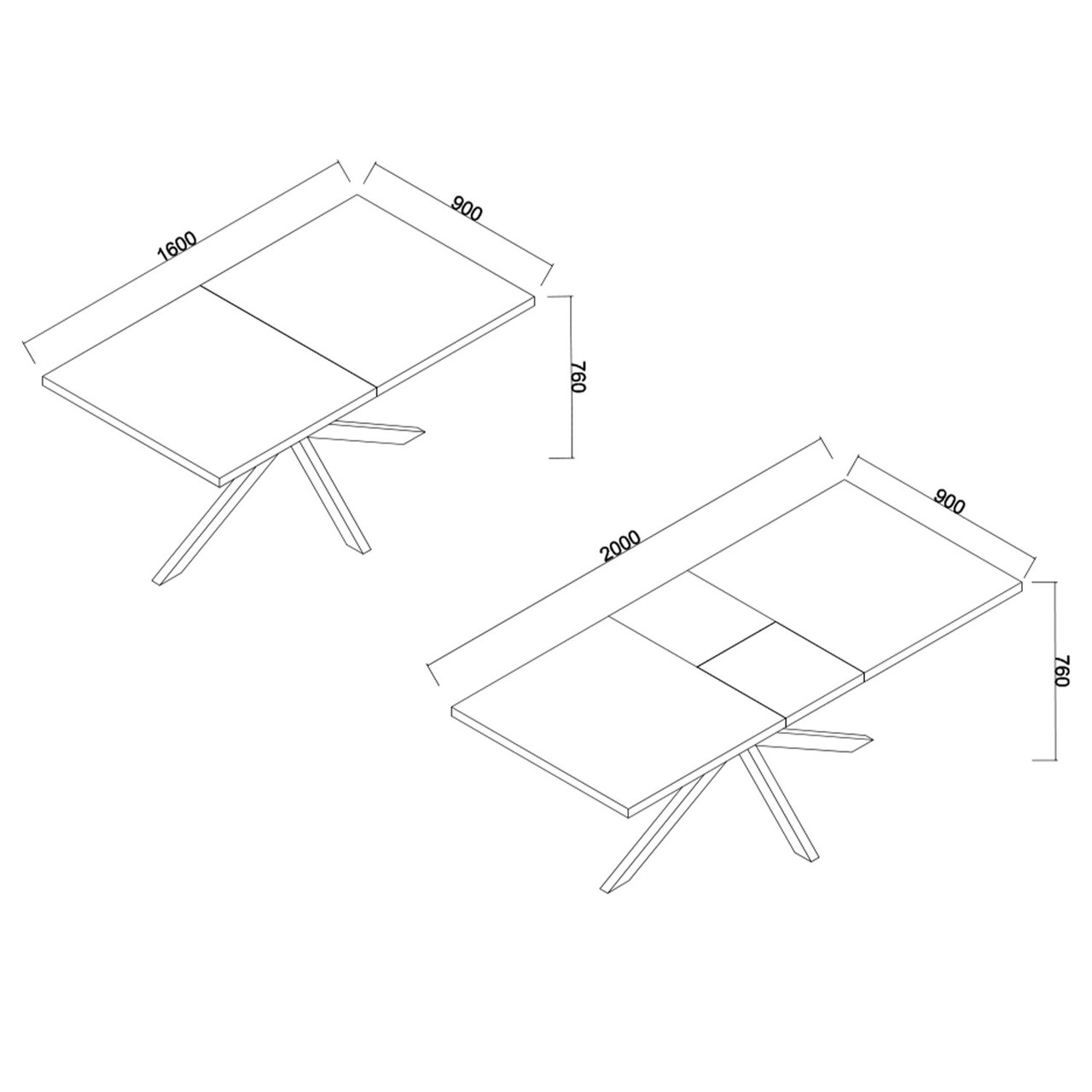 Zen Helena Extendable Dining Table 1600 - 2000mm - Black Marble - Trade ...