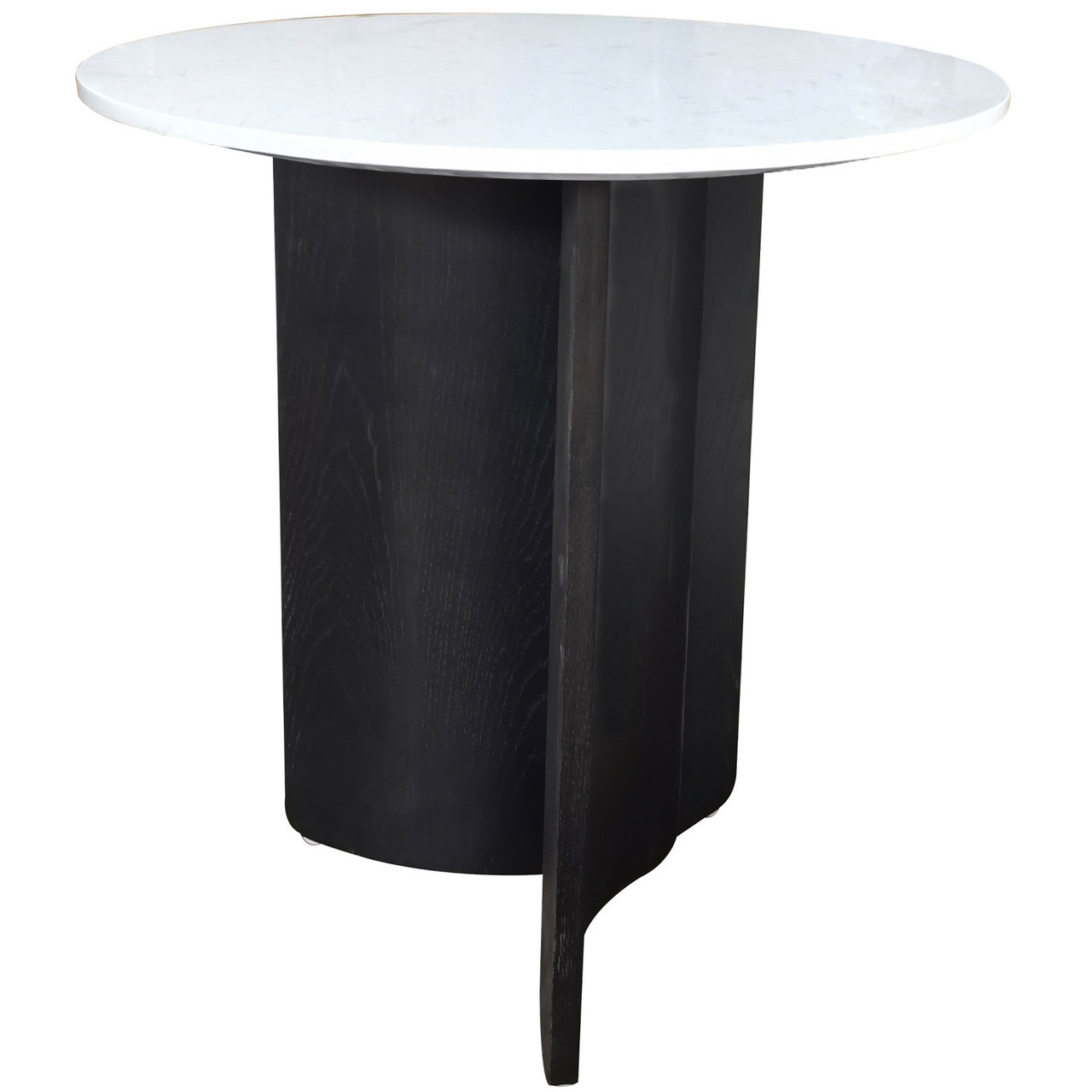 Lisbon Round Black Oak Side Table - 500mm - Trade Depot