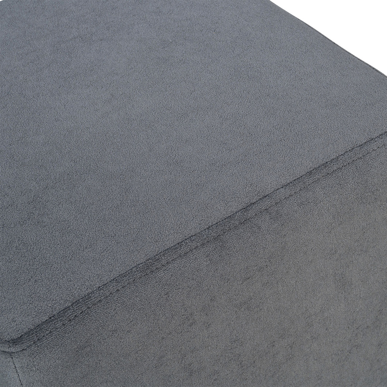 Square Dark Grey Ottoman - Trade Depot