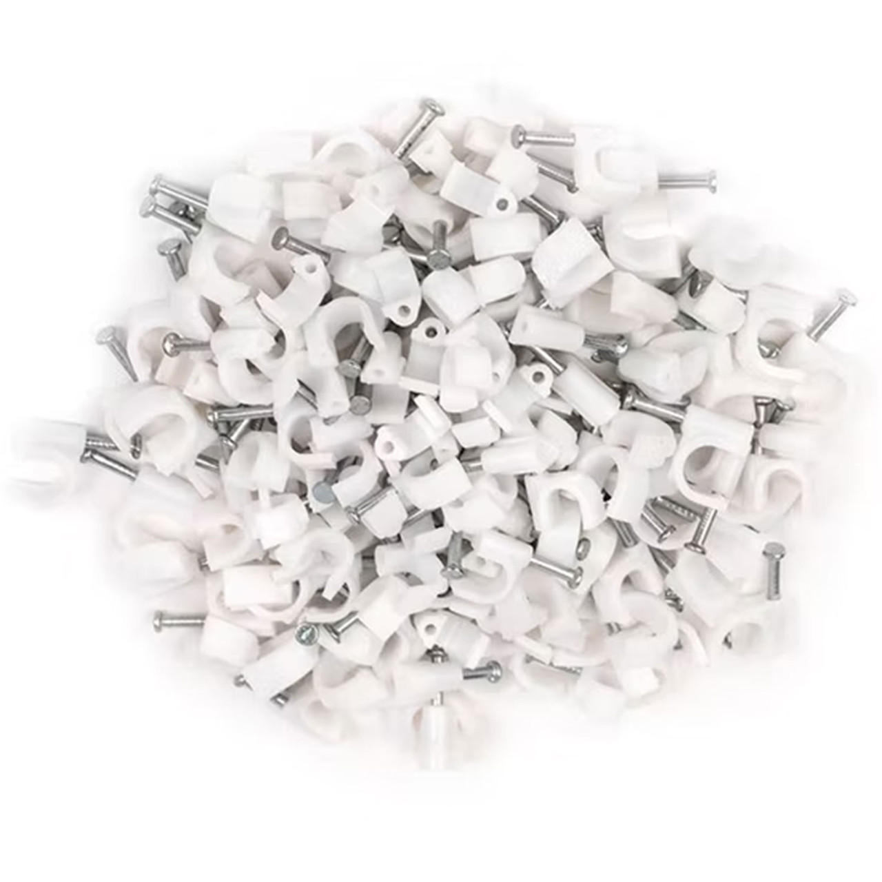 Cable Clip 12mm White - Pack of 25 - Trade Depot