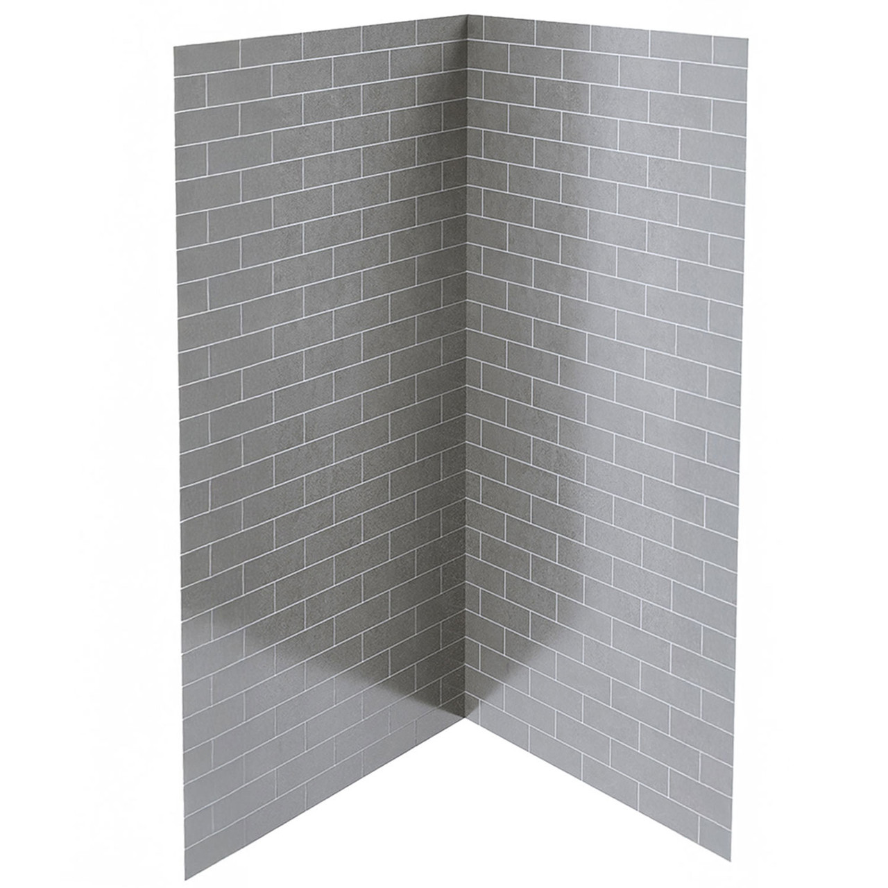 Subway Concrete Tile Look Shower Liner Grey with Grey Lines - 1000mm ...