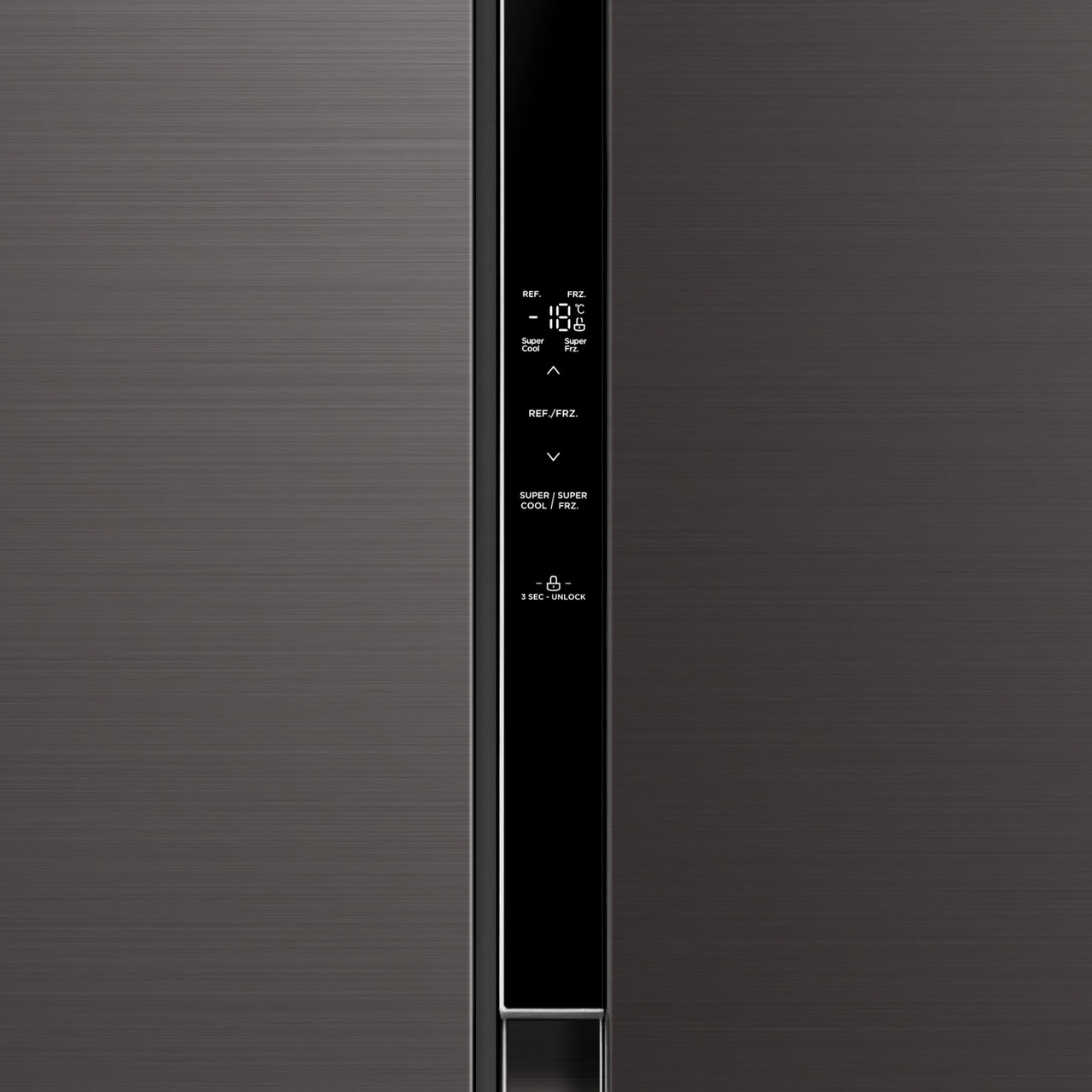 Midea 835mm Side by Side Fridge Freezer 482L Black Stainless Steel 3 ...