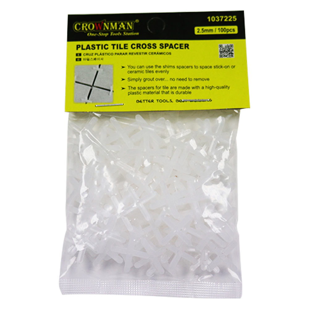 Crownman Tile Cross Spacers - 2.5mm | 100pcs - Trade Depot
