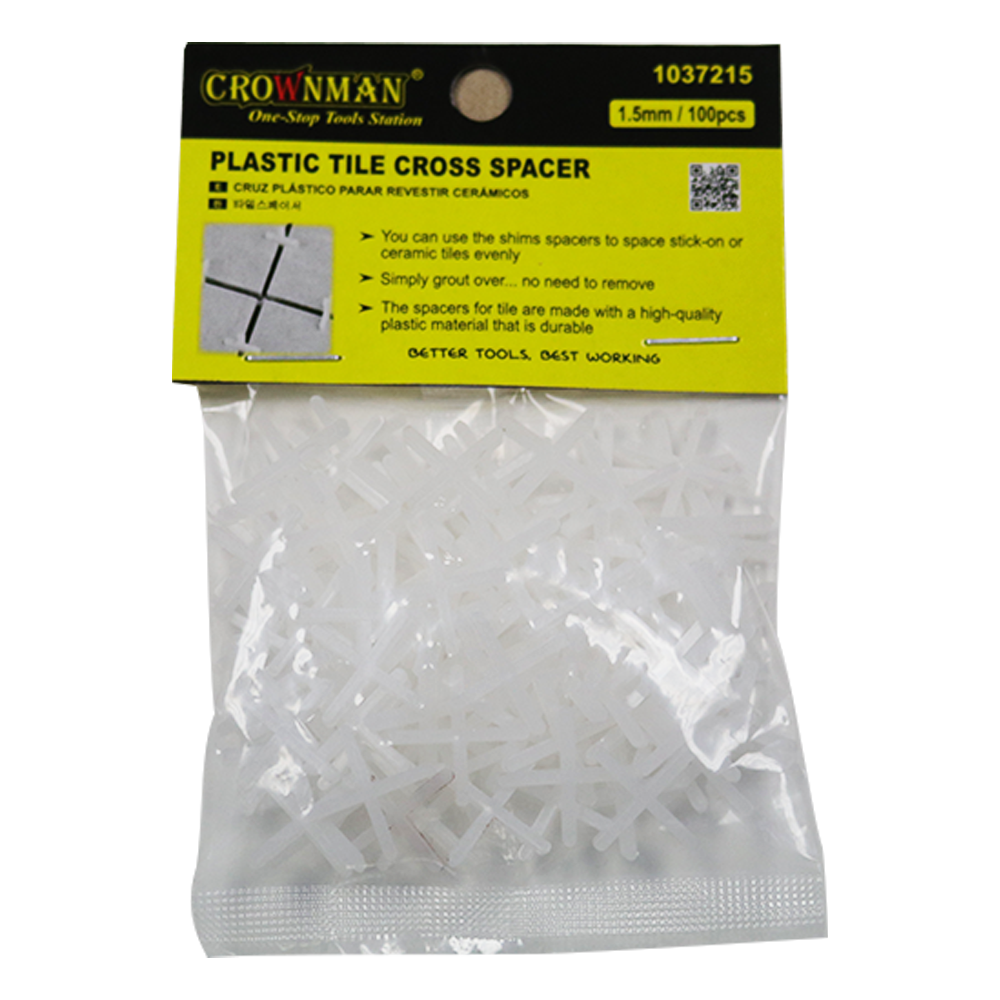 Crownman Tile Cross Spacers - 1.5mm | 100pcs - Trade Depot