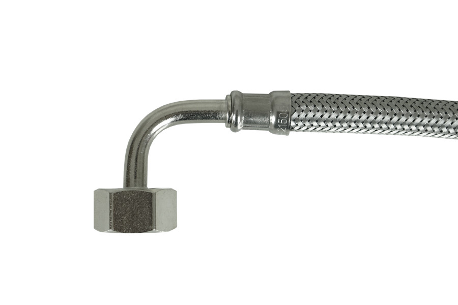 Stainless Steel Flexi Hose Elbow 500mm - 15mm F/F - Trade Depot