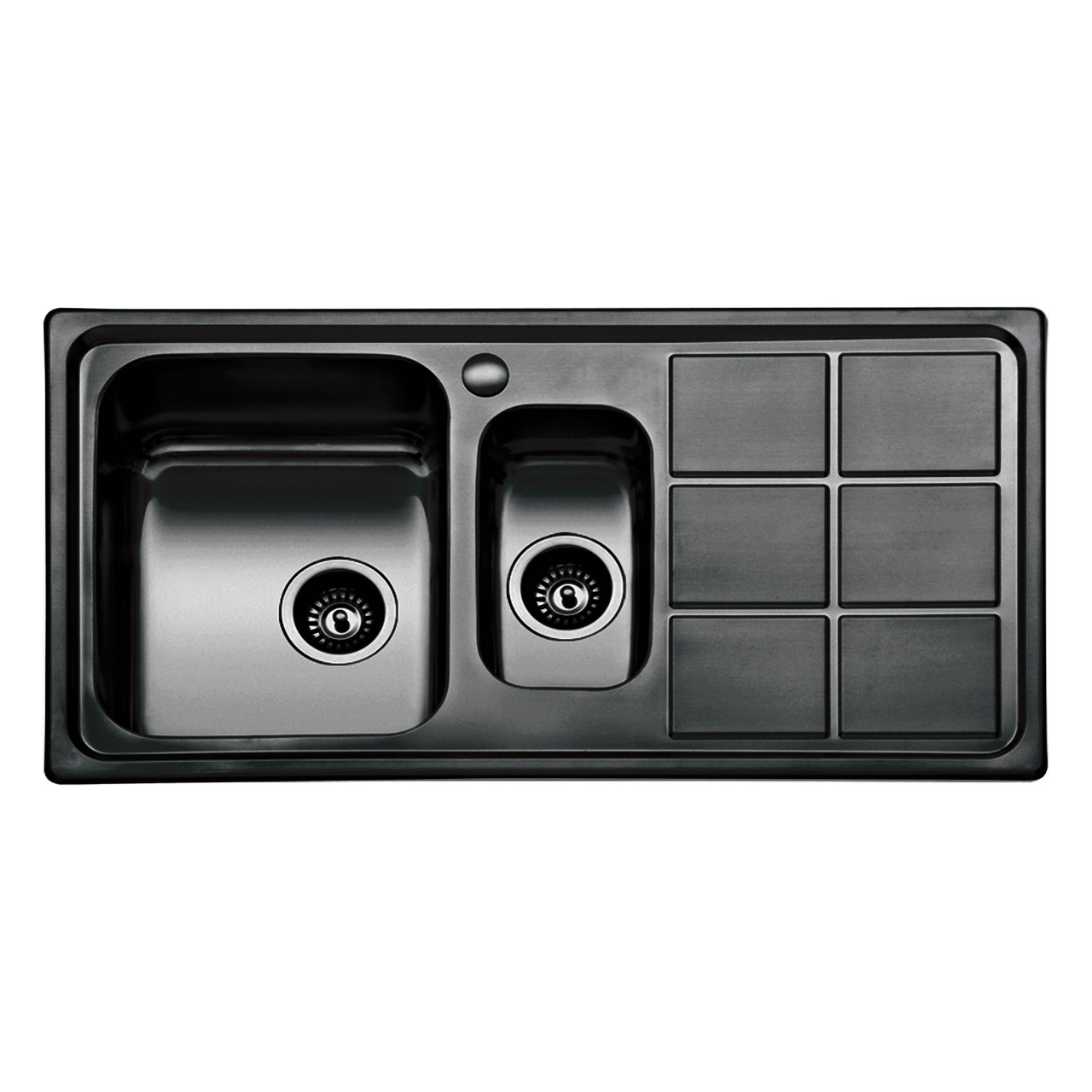 Double Bowl Sink Insert Black Stainless Steel 970 x 500 x 0.8mm - Trade ...