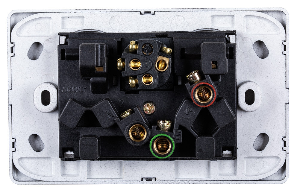 Slimline Double Powerpoint With Extra Switch Black 10A - Horizontal ...