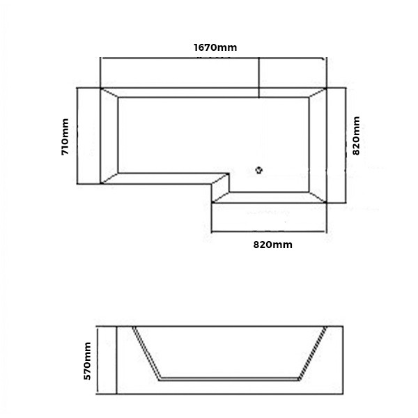 Vogue Freestanding Shower over Bath 1670mm Right hand - Trade Depot
