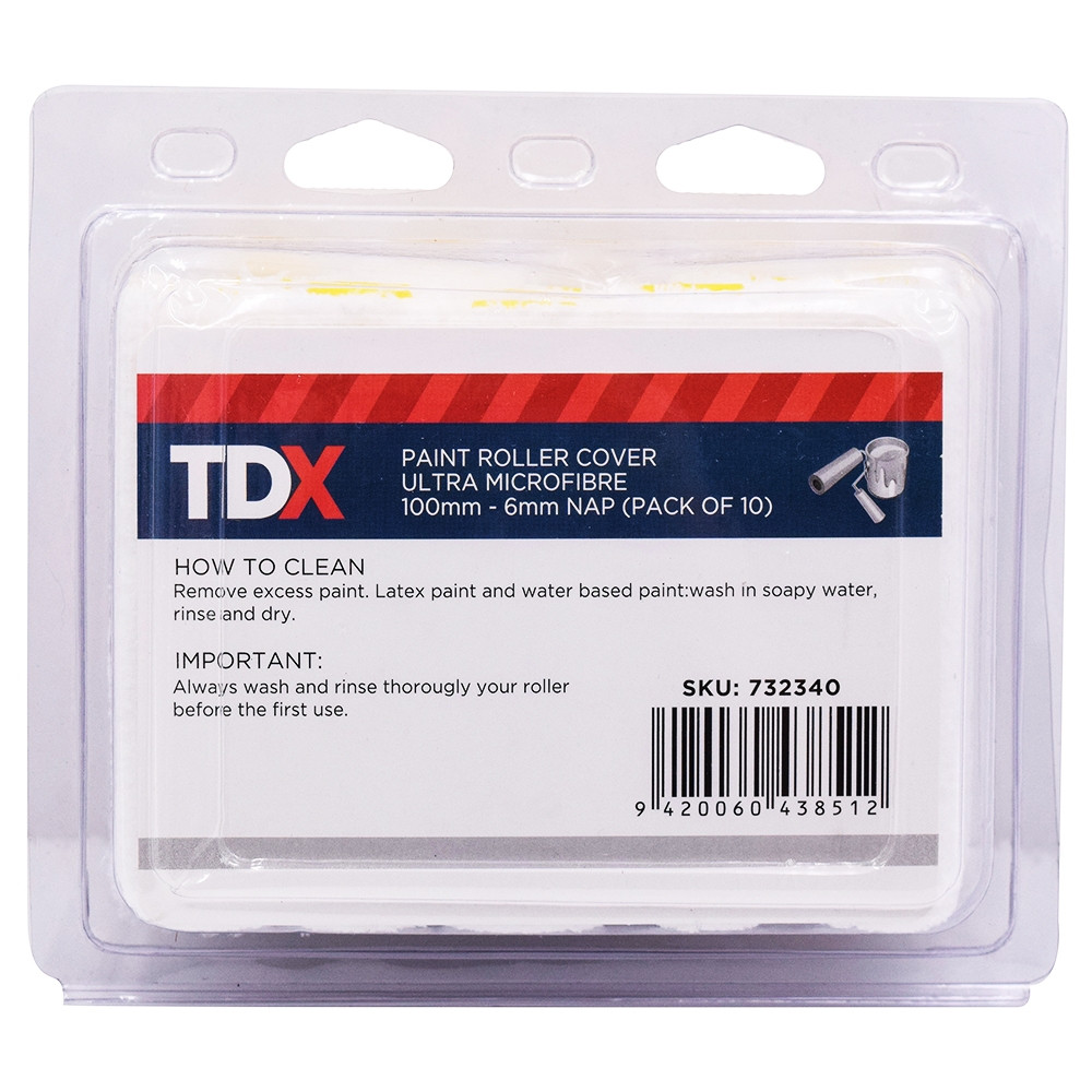 TDX Paint Roller Cover - 100mm - Pack of 10 - Trade Depot