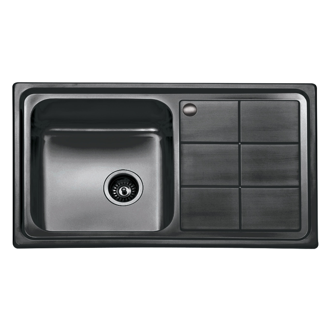 Sink Insert Black Stainless Steel 860 x 500 x 0.8mm Left Hand Bowl ...