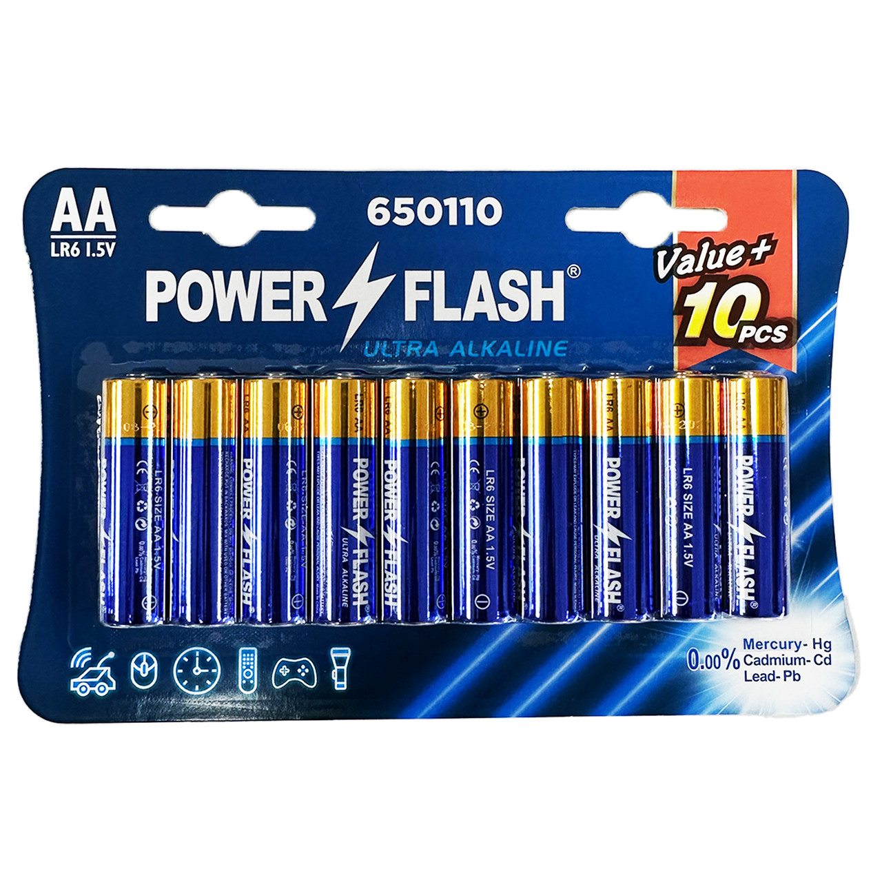 POWER FLASH AA Ultra Alkaline Batteries - 10 Pack - Trade Depot