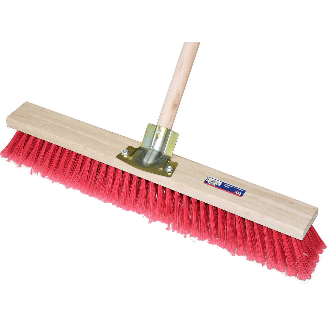 TDX PP Red Bristle Broom with Wooden Handle - 600mm - Trade Depot