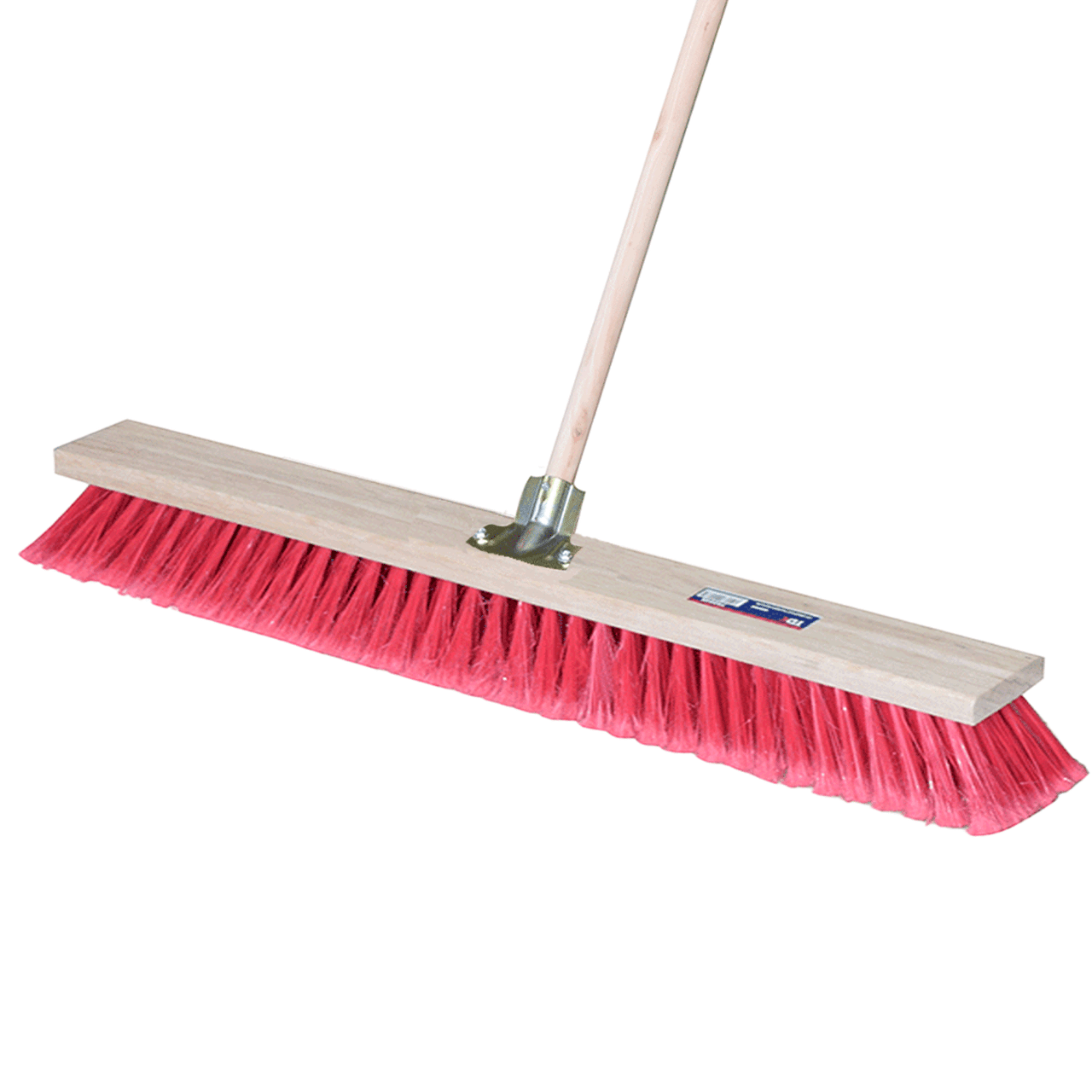 TDX PP Red Bristle Broom with Wooden Handle - 800mm - Trade Depot