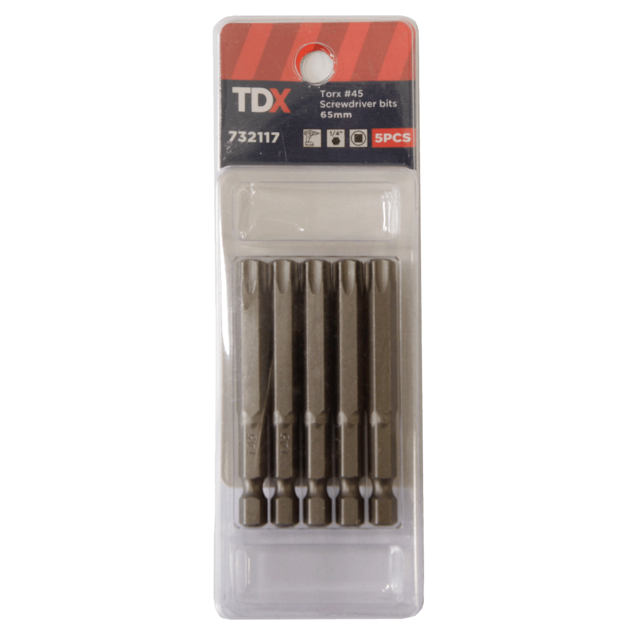 TDX Screwdriver Bits Torx #45 65mm - Pack of 5 - Trade Depot