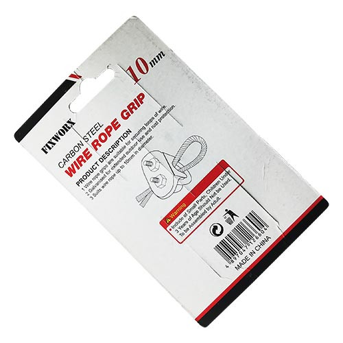 Fixworx Wire Rope Grip Zinc Plated 10mm - Pack of 2 - Trade Depot