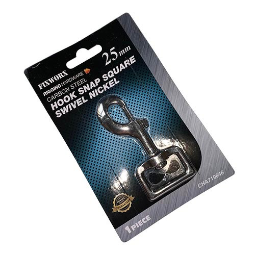 Fixworx Snap Hook Square Swivel Nickel Plated 25mm - Trade Depot