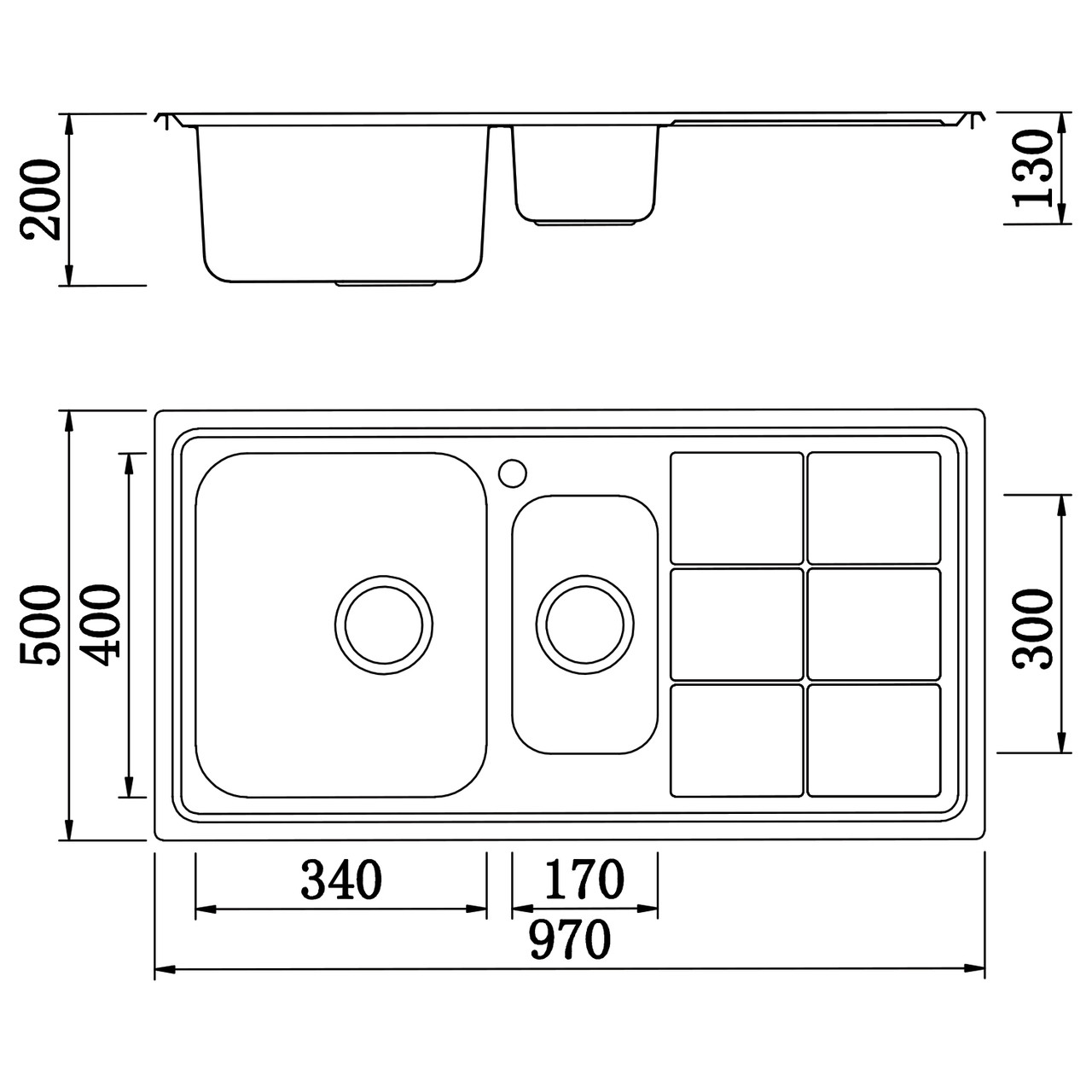 Klässich Avenue Double Bowl Sink Insert Satin - 970mm - Trade Depot