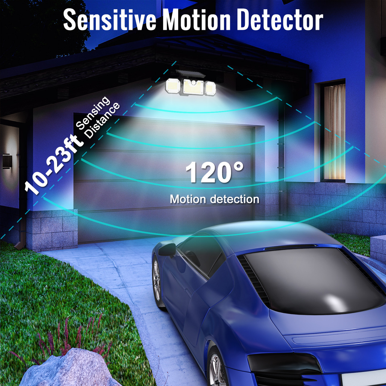 Motion Sensor Flood Light with Remote Control - Solar with Battery ...